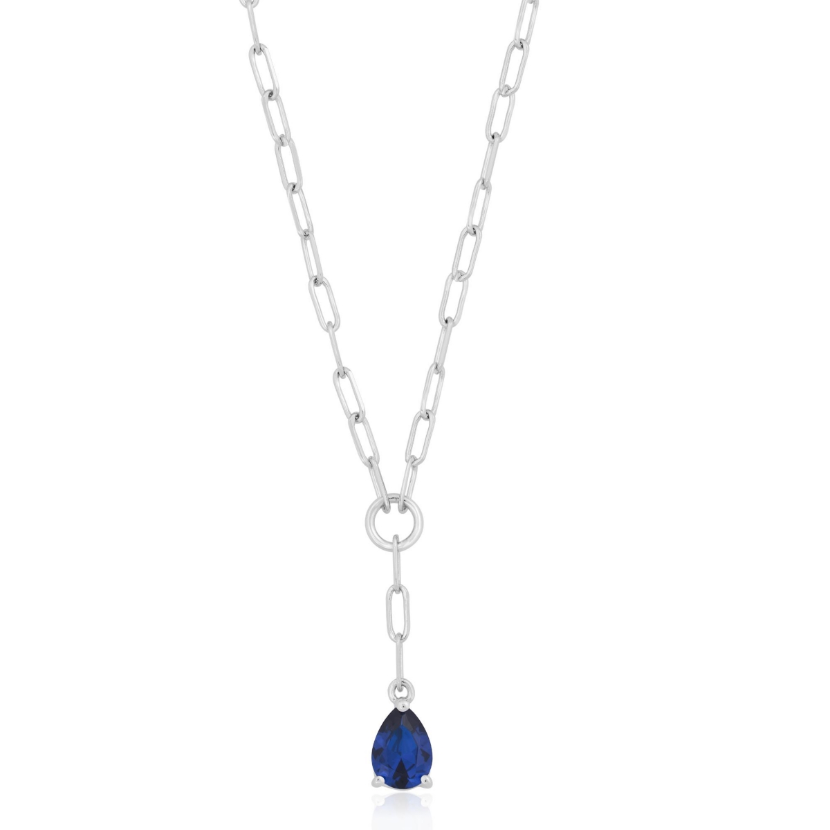 Click here for Simona Timeless Pearshaped Cz Paperclip Necklace -... prices