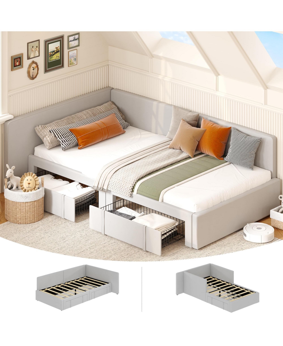 Click here for homfan Upholstered Daybed with 2 Storage Drawers... prices