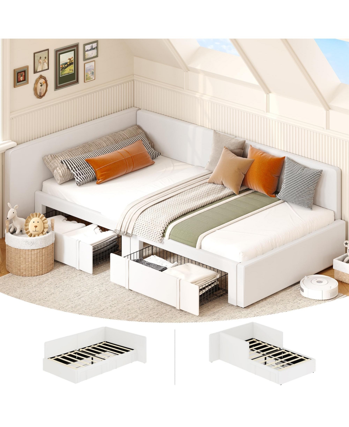 Click here for homfan Upholstered Daybed with 2 Storage Drawers... prices