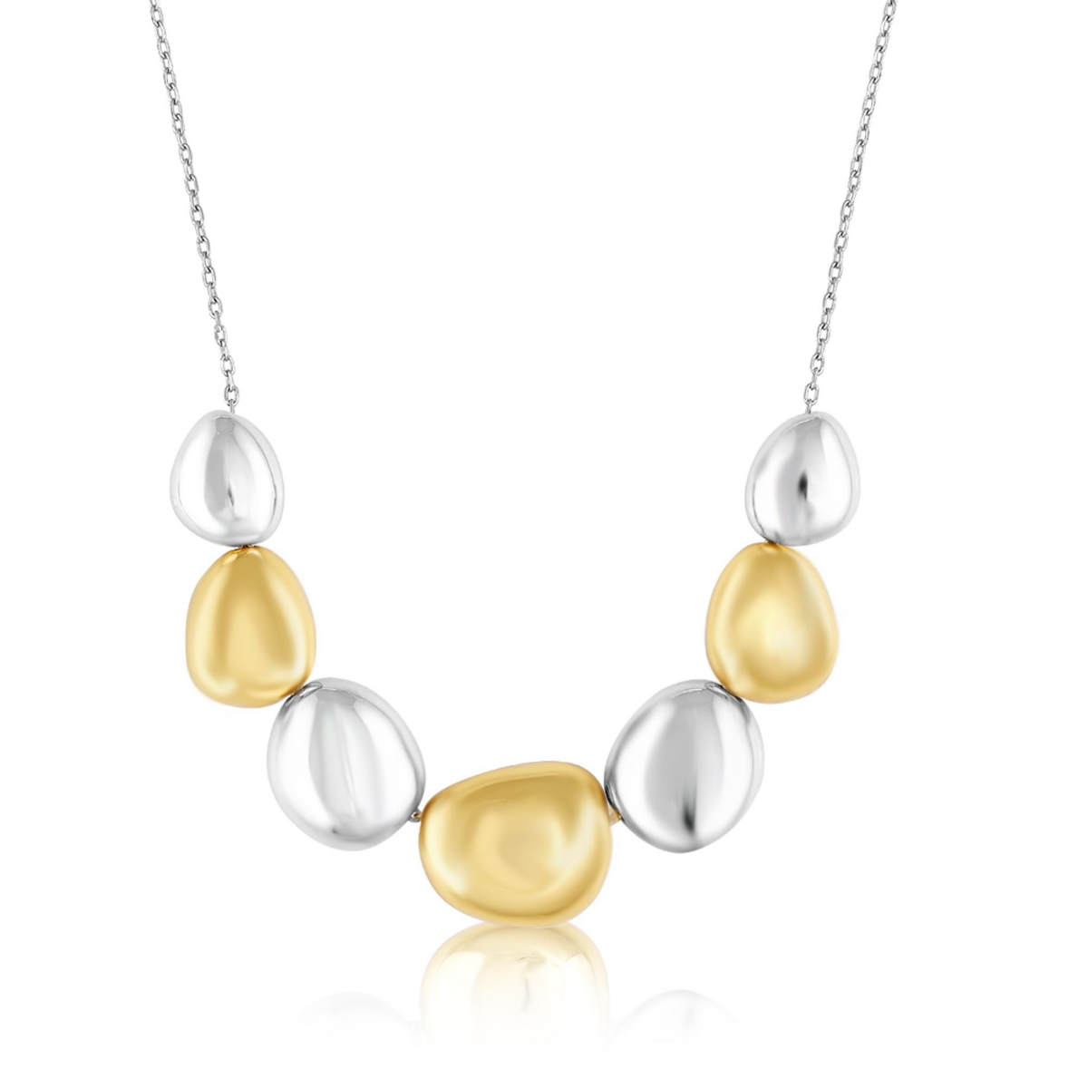 Click here for Simona Polished Puffed Irregular-Shaped Two-Tone N... prices
