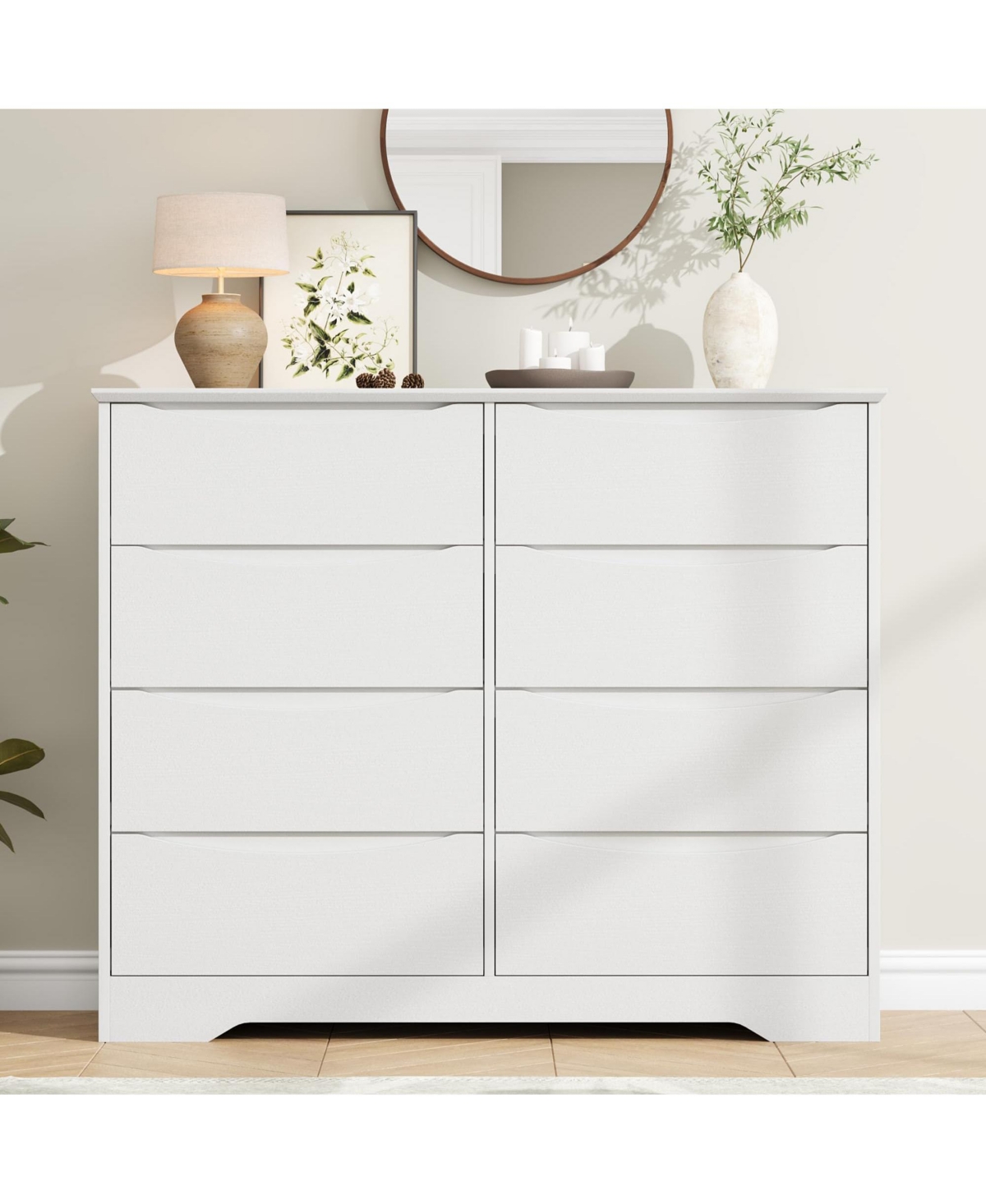 Click here for homfan Tall 8-Drawer Wooden Dresser  Modern Storag... prices