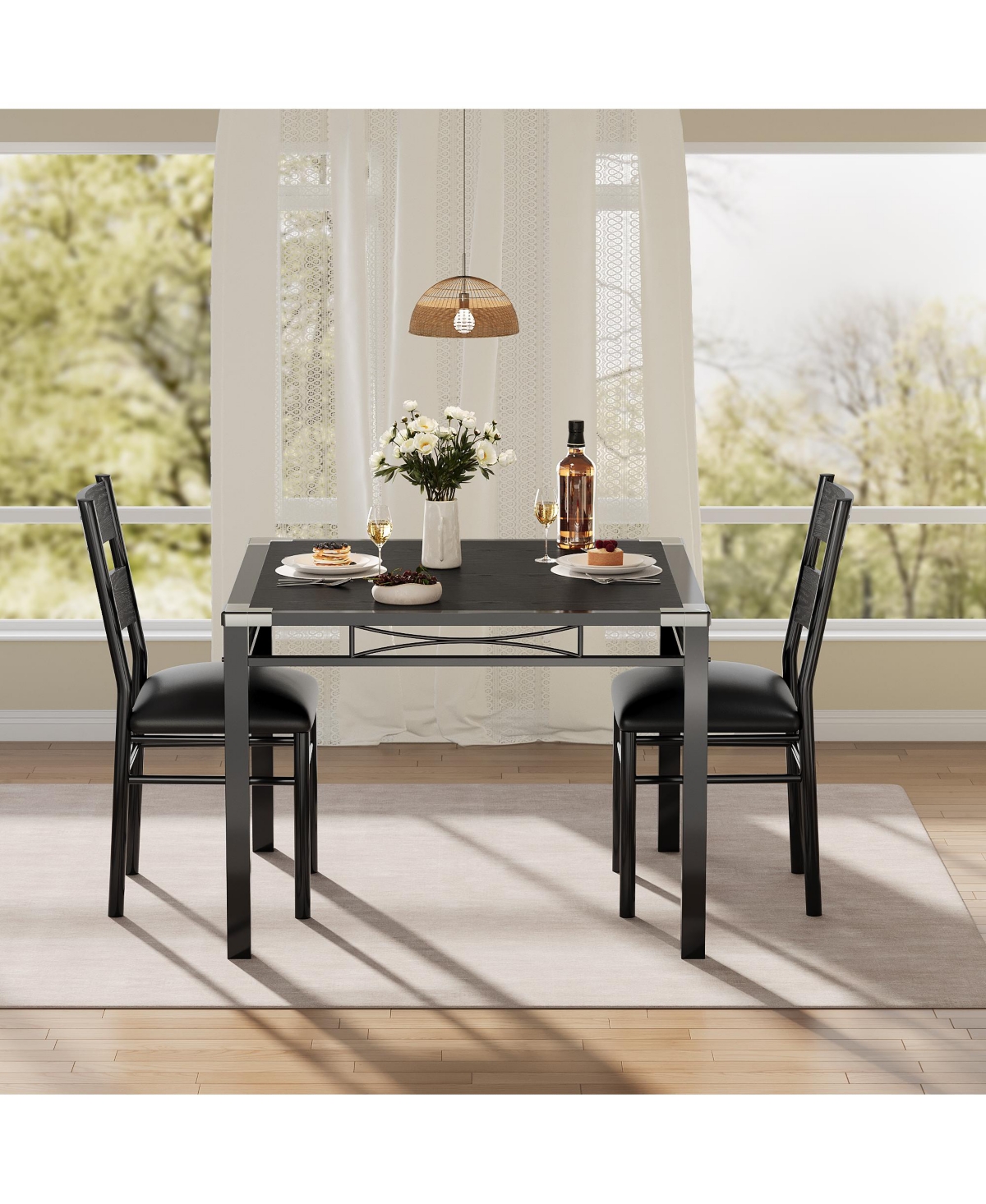 Click here for gaomon Dining Table Set for 2 with Upholstered Cha... prices