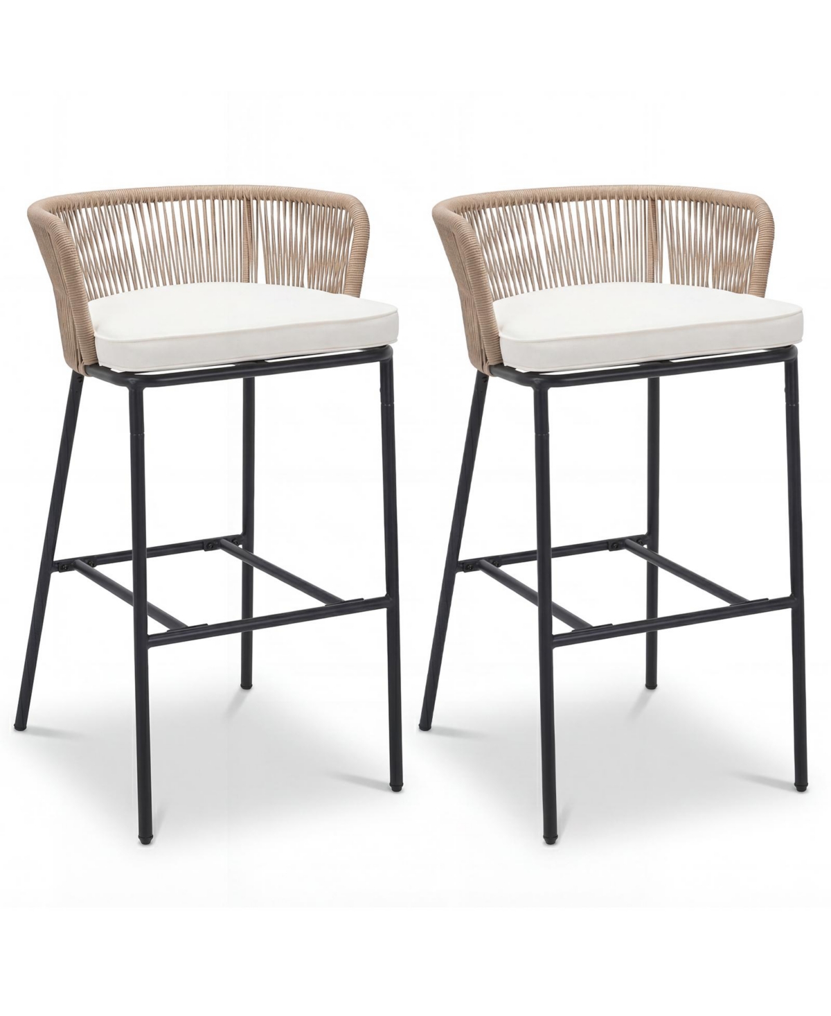Click here for Slickblue Outdoor Bar Stools Set of 2 Woven Rope P... prices