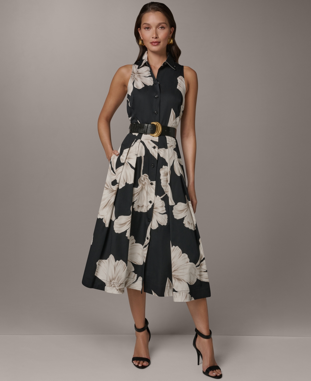 Click here for Donna Karan New York Petite Belted Sleeveless Shir... prices