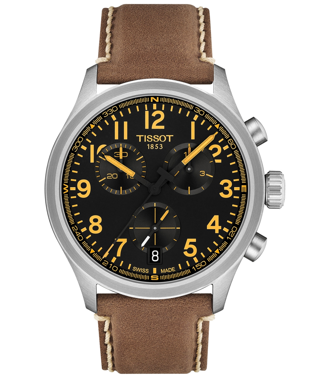 Click here for Tissot Mens Round Silver Stainless Steel Watch 42m... prices