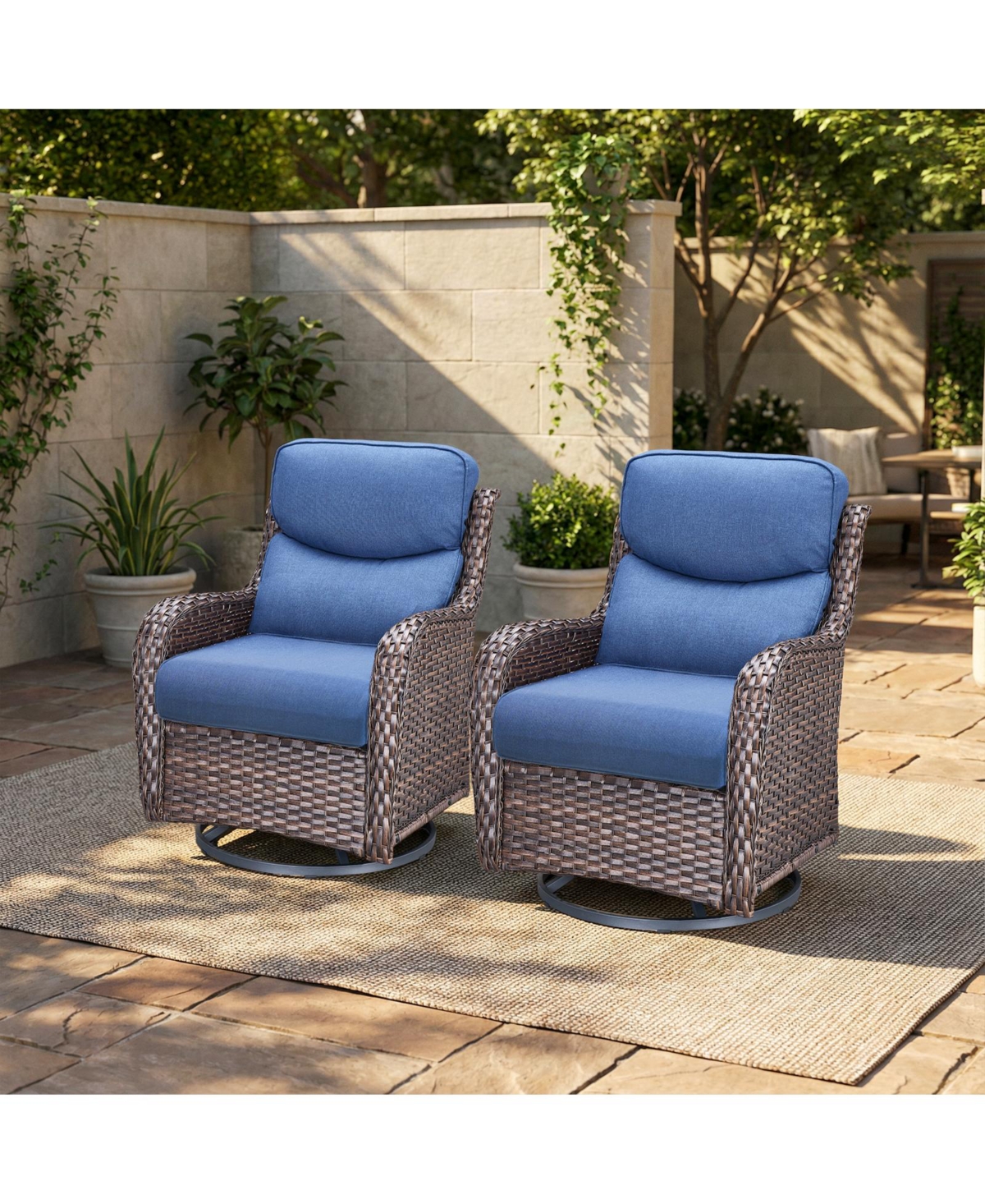 Click here for Pocassy Outdoor Swivel Rocker Patio Chairs-High Ba... prices