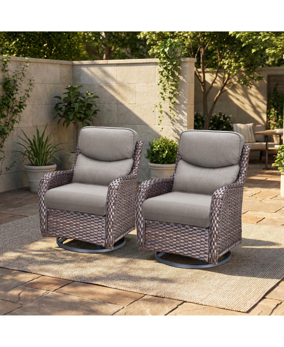Click here for Pocassy Outdoor Swivel Rocker Patio Chairs-High Ba... prices