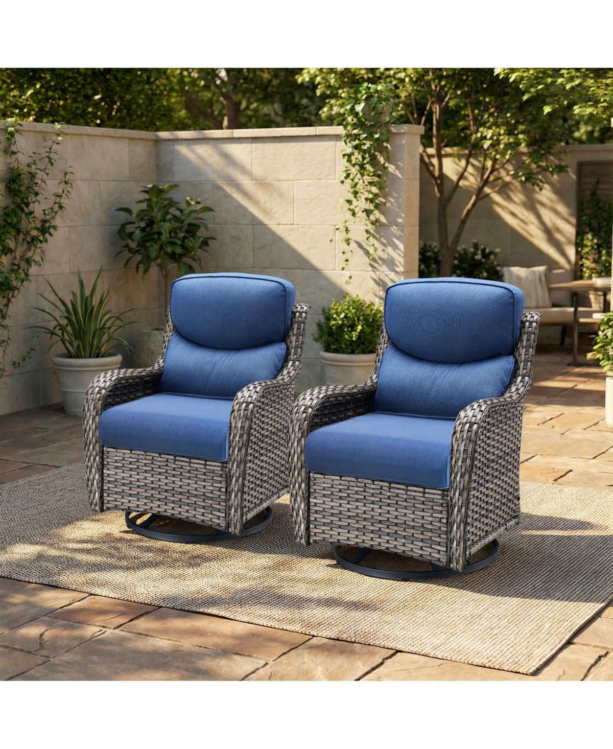 Click here for Pocassy Outdoor Swivel Rocker Patio Chairs-High Ba... prices