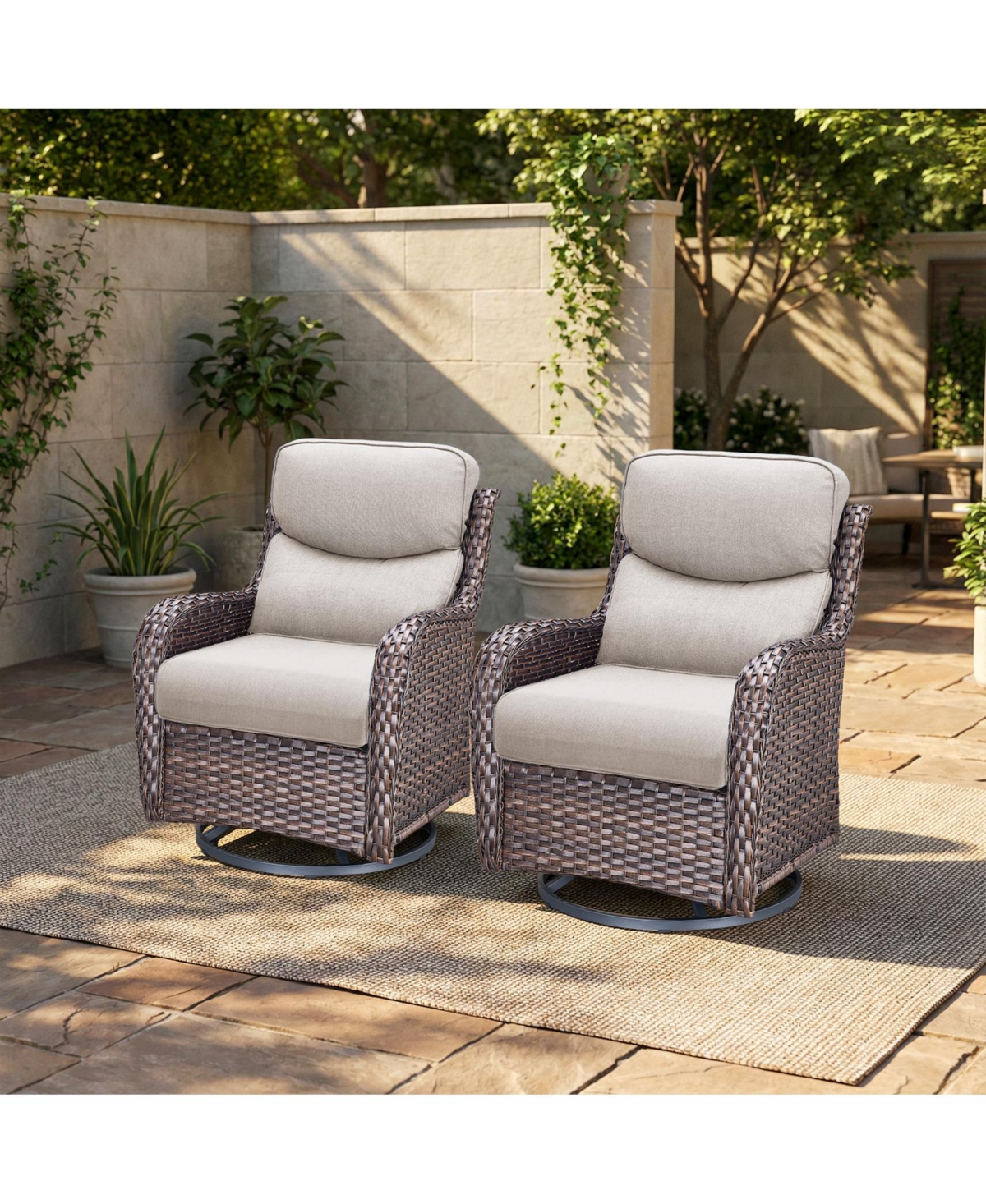 Click here for Pocassy Outdoor Swivel Rocker Patio Chairs-High Ba... prices