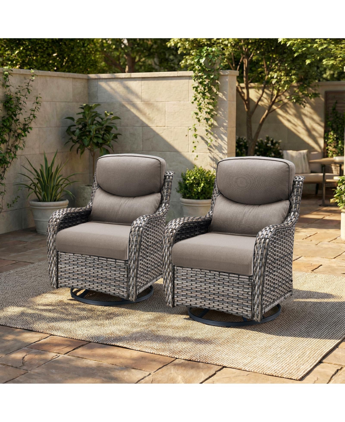 Click here for Pocassy Outdoor Swivel Rocker Patio Chairs-High Ba... prices