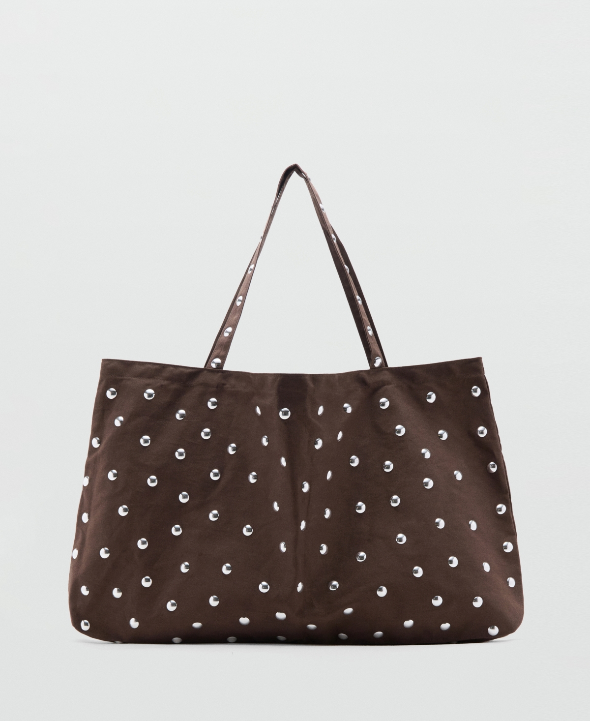 Click here for Mango Womens Stud Shopper Bag - Chocolate prices