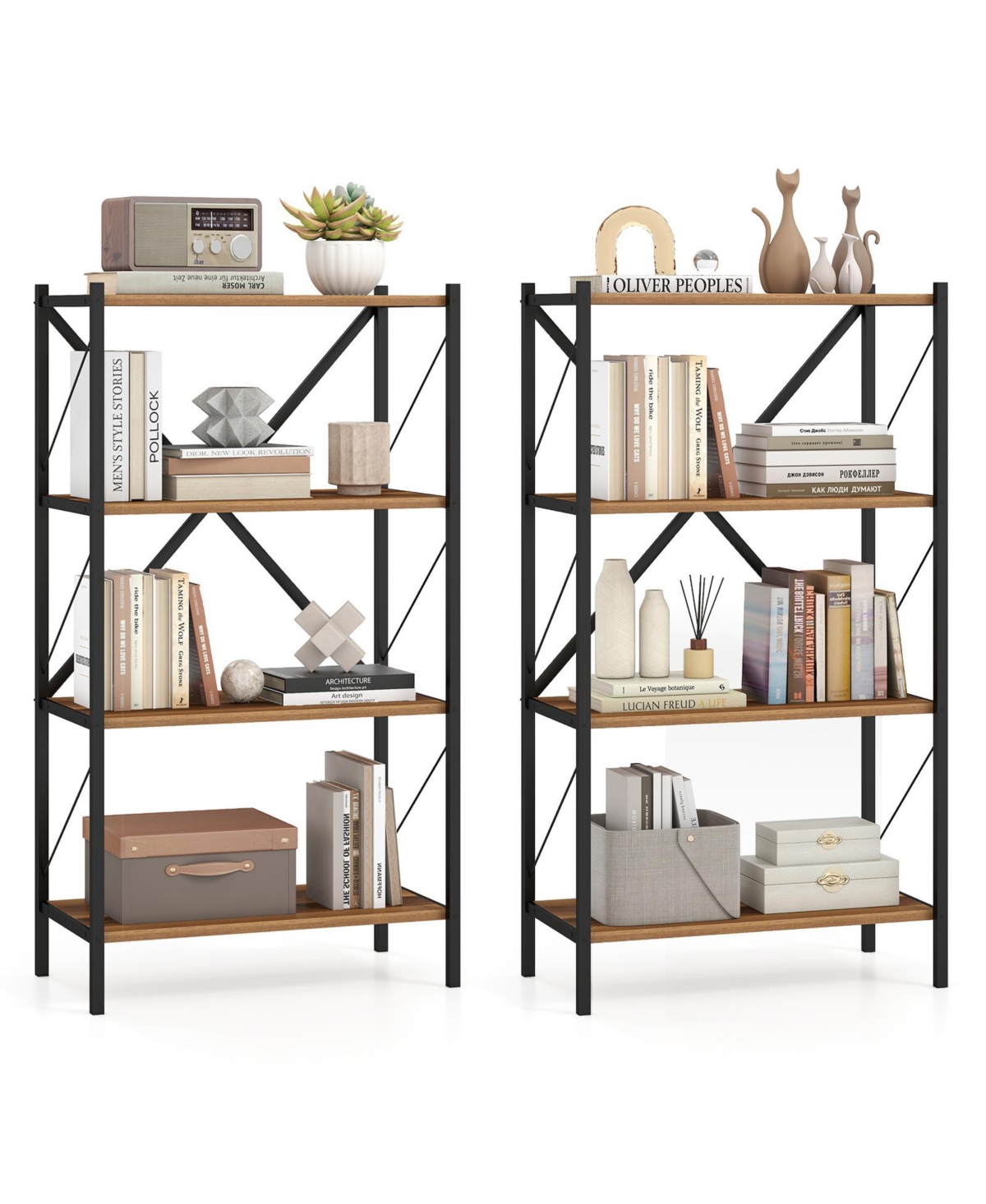 Click here for Gymax 4-Tier Bookshelf Book Holder with Heavy-Duty... prices