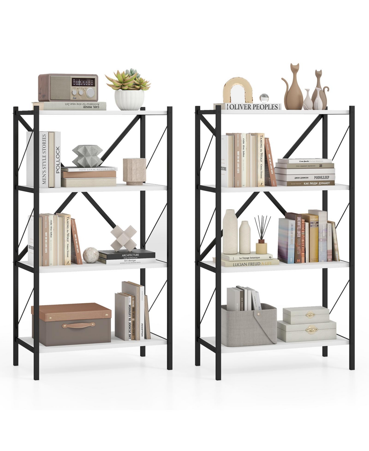 Click here for Gymax 4-Tier Bookshelf Book Holder with Heavy-Duty... prices