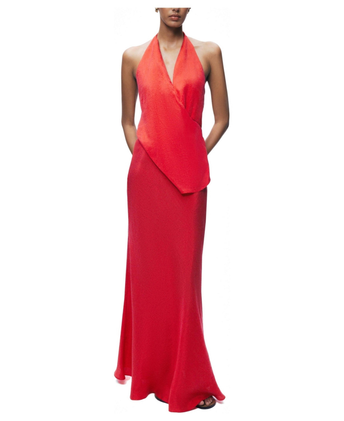 Click here for Nocturne Womens Asymmetric Open-Back Halter Maxi D... prices