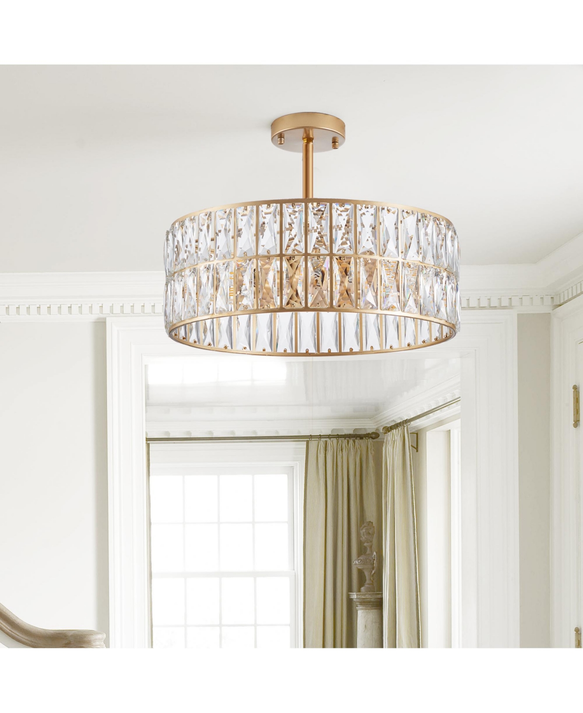 Click here for Clihome Crystal Chandeliers  5-Tier Round Semi Flu... prices