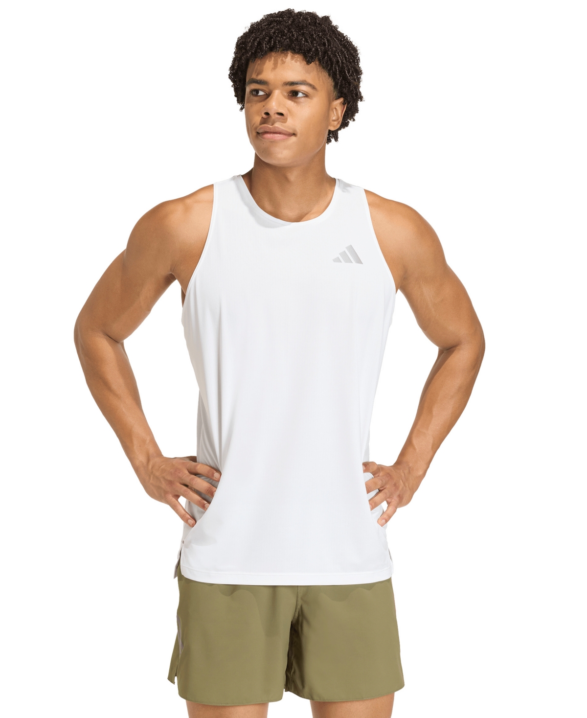 Click here for adidas Mens Sleeveless Round Neck Tank Top - White prices