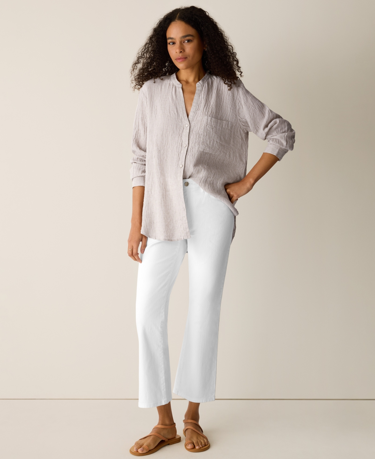 Click here for Eileen Fisher Womens Slim Ankle Jeans - White prices