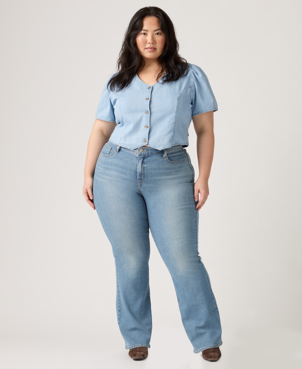 Click here for Levis Trendy Plus Size 315 Mid-Rise Shaping Bootcu... prices