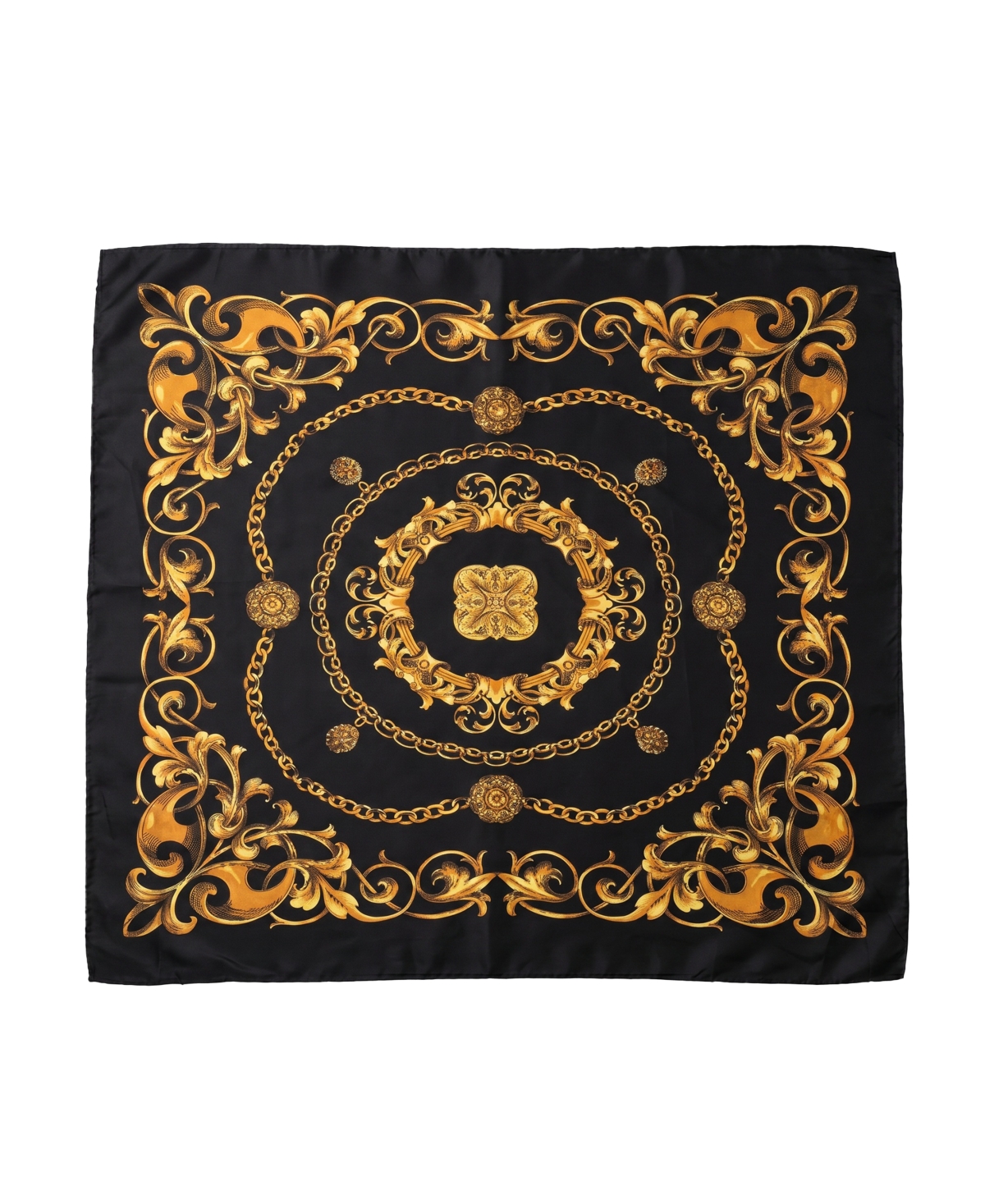 Click here for Marcus Adler Chain Print Satin Square Scarf - Blac... prices