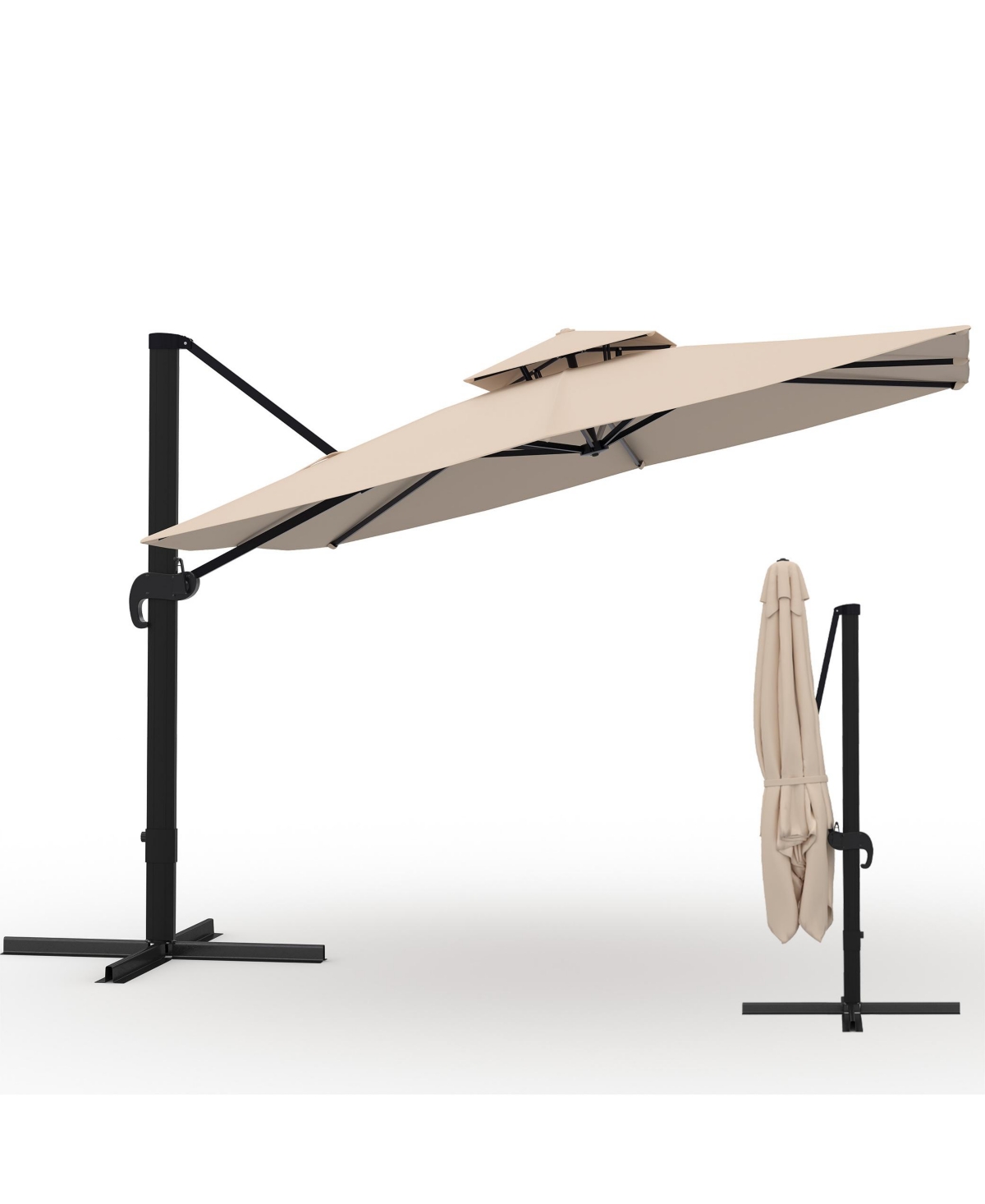 Click here for gaomon Square Outdoor Umbrella  Cantilever Patio U... prices