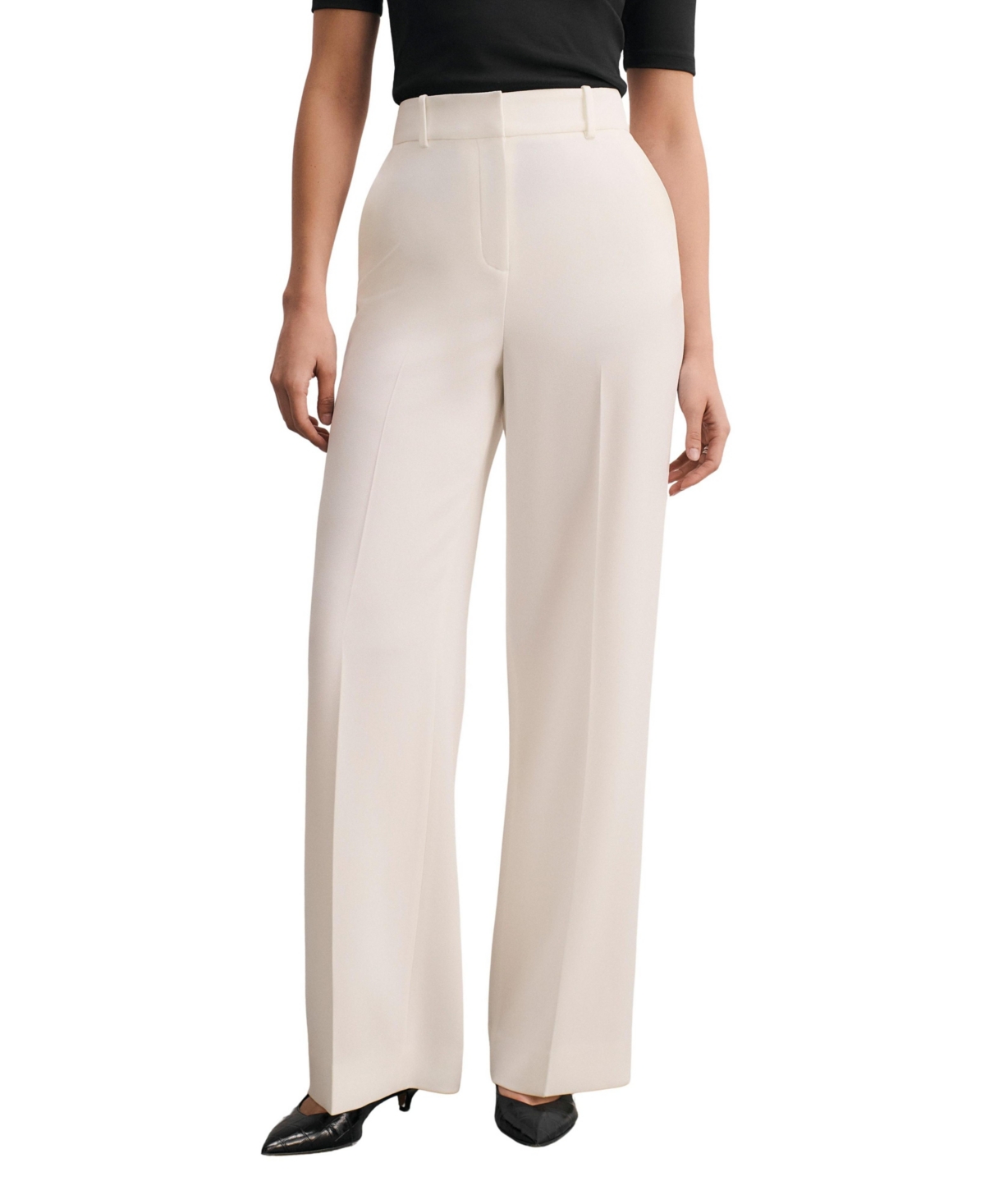 Click here for The Fold Womens Adelaide Clever Crepe Wide Leg Pan... prices