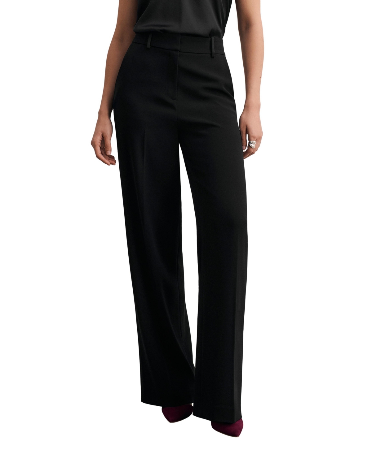 Click here for The Fold Womens Adelaide Clever Crepe Wide Leg Pan... prices
