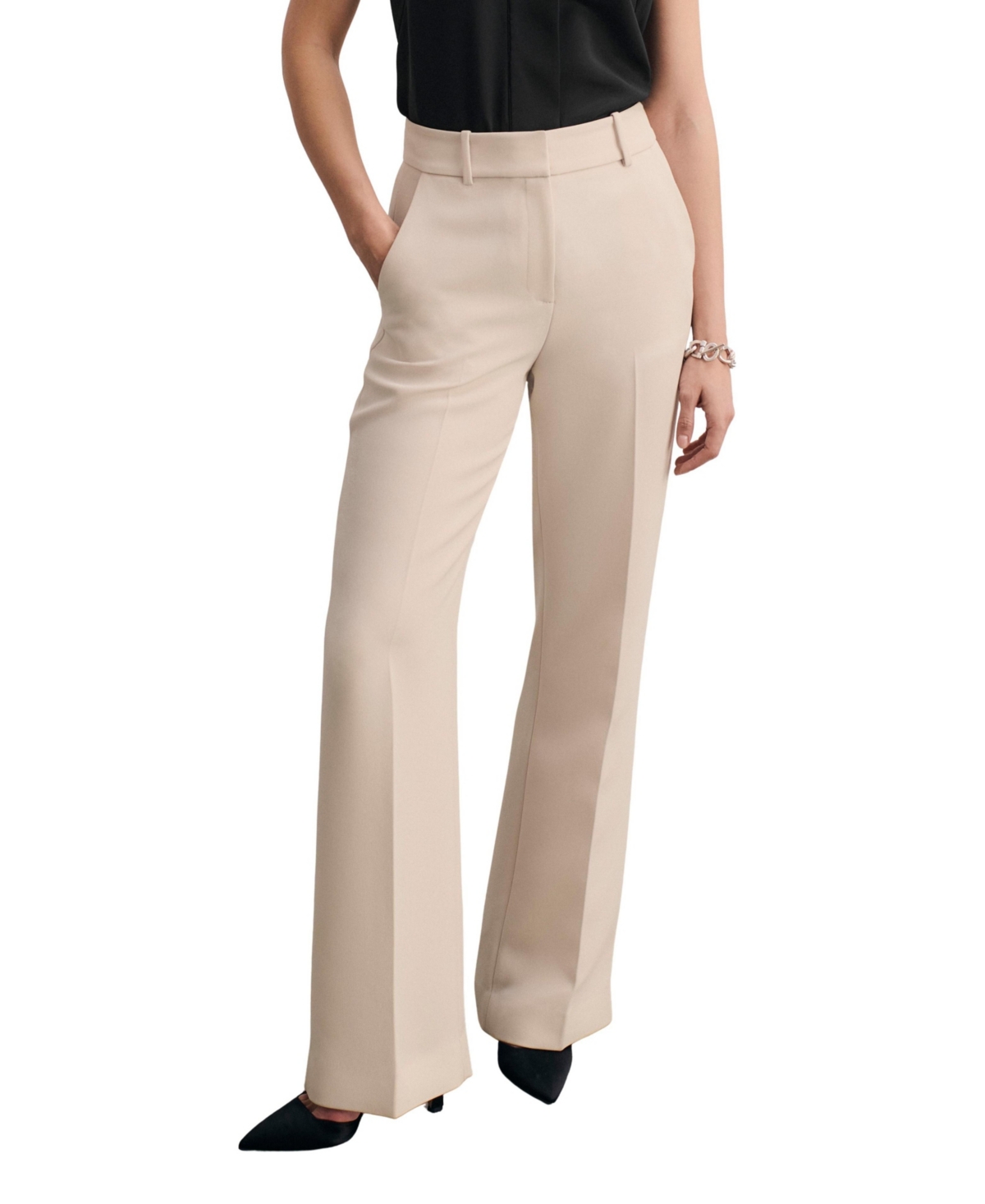 Click here for The Fold Womens Alzira Doppio Crepe Pants - Neutra... prices