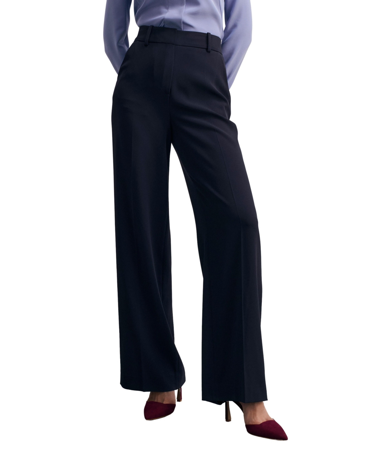 Click here for The Fold Womens Adelaide Clever Crepe Wide Leg Pan... prices