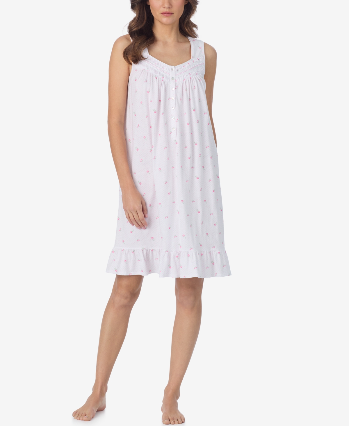 Click here for Eileen West Womens Sleeveless Short Nightgown - Wh... prices