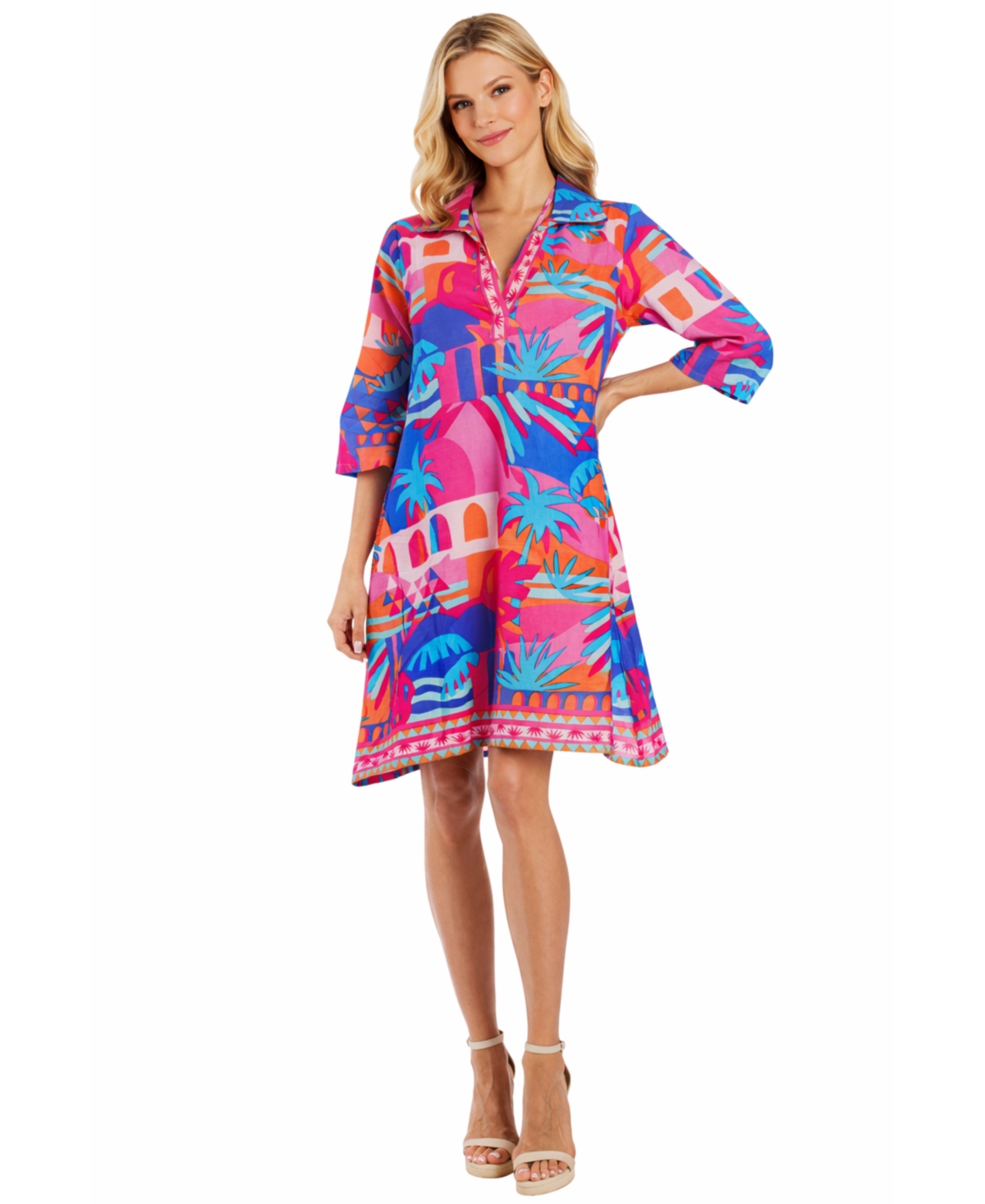 Click here for La Moda Clothing Womens Club Moda Tropical Palm Pr... prices