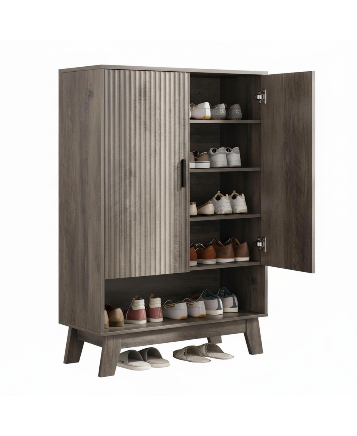Click here for Yigii Fluted Shoe Cabinet 4 Flip Drawers Slim Entr... prices