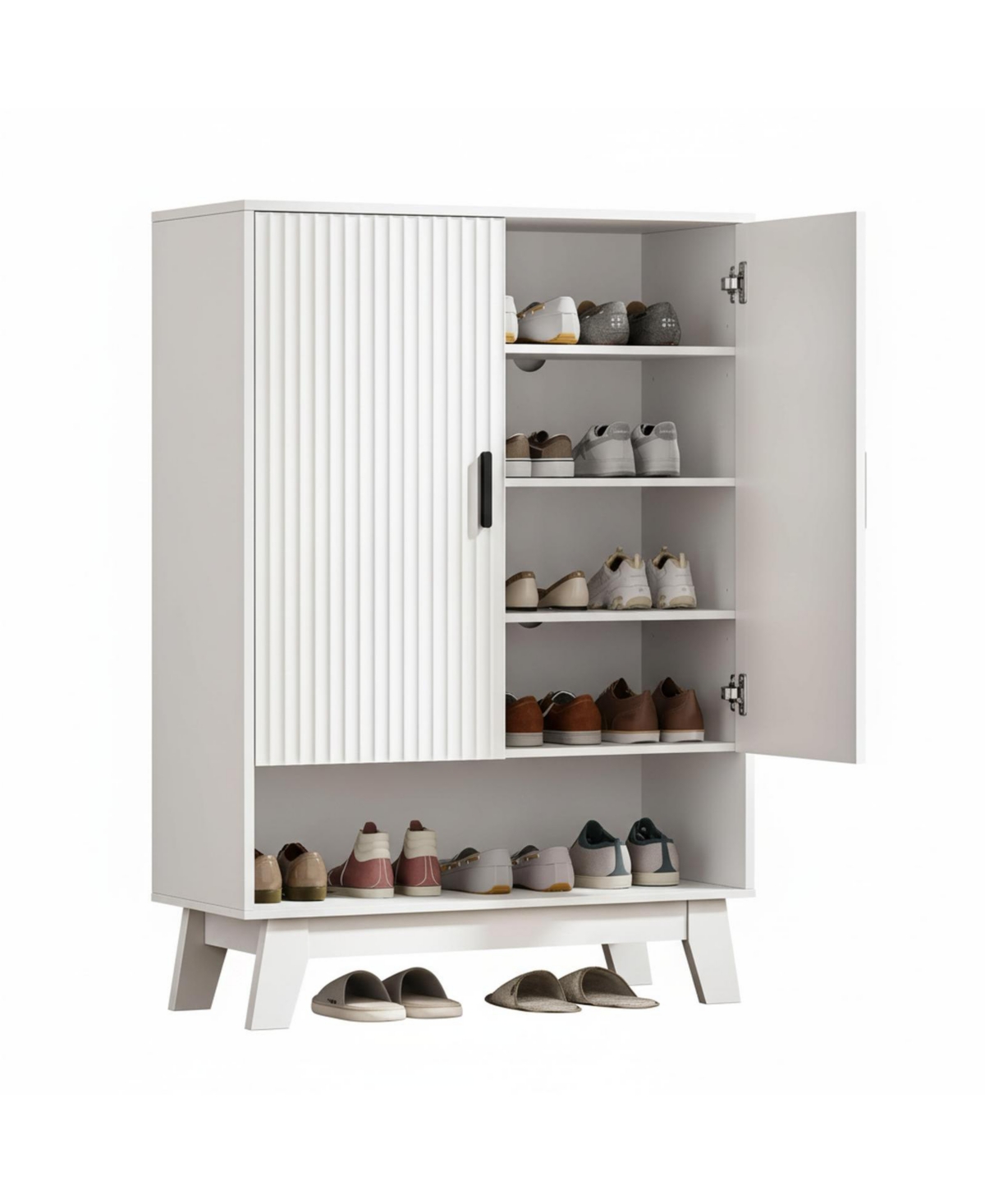 Click here for Yigii Fluted Shoe Cabinet 4 Flip Drawers Slim Entr... prices