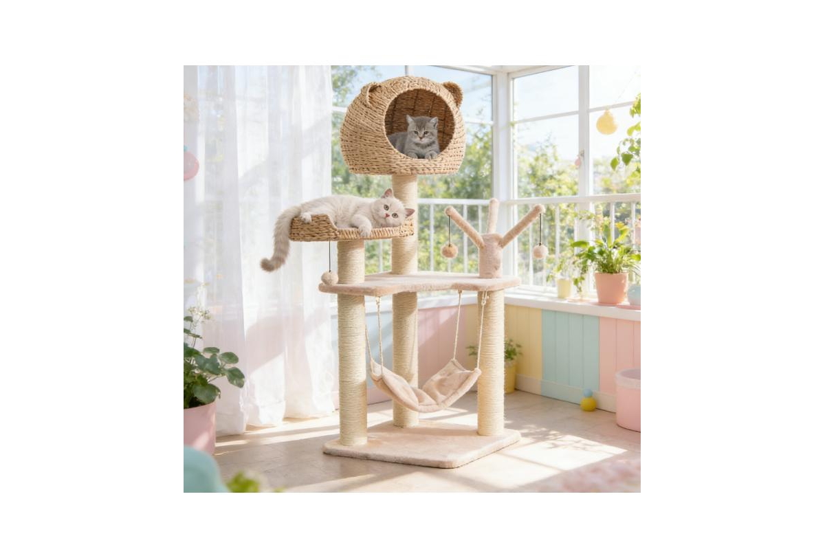 Click here for Zeus & Ruta Multi Level Cat Tree with Condo Hammoc... prices