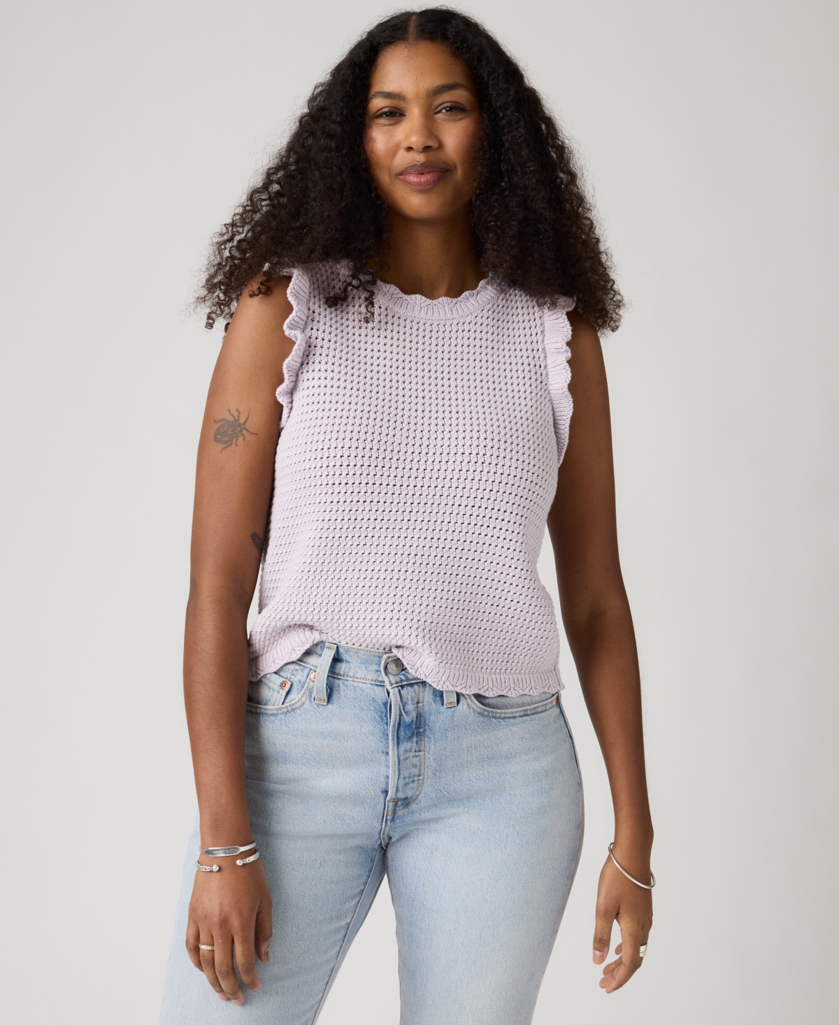 Click here for Levis Womens Lulu Crewneck Sweater Top - Lavender... prices