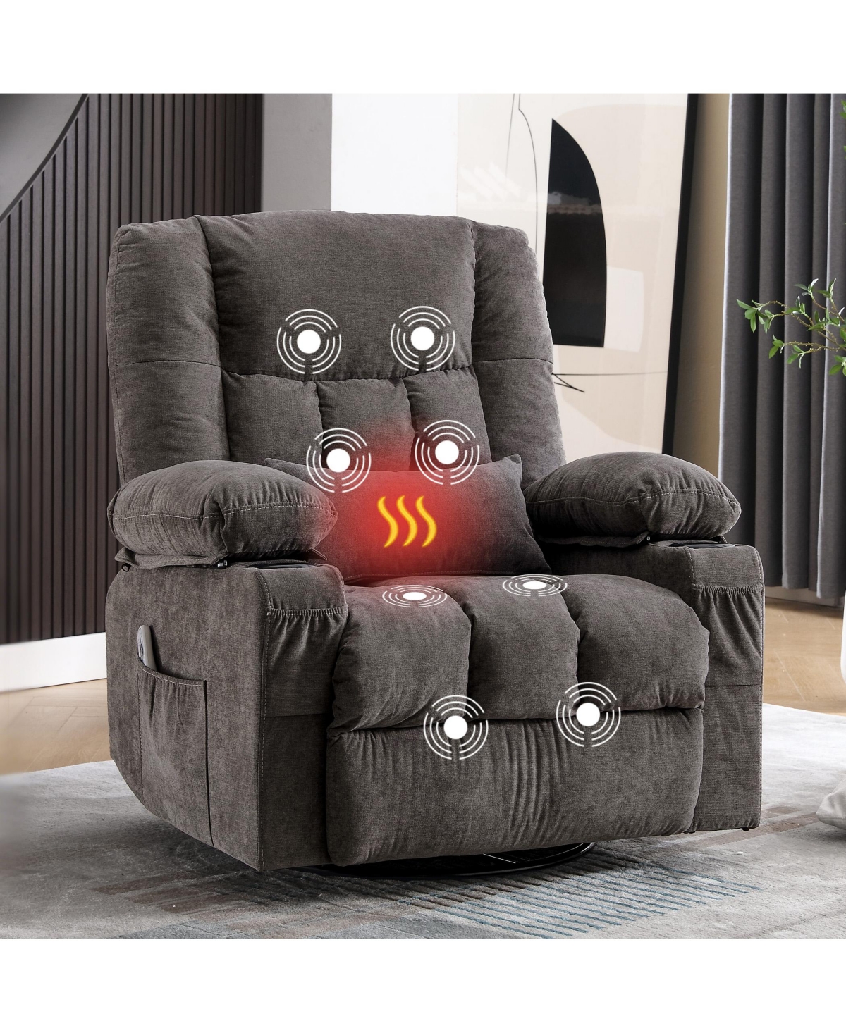 Click here for Clihome Massage Swivel Rocker Recliner Chair and H... prices