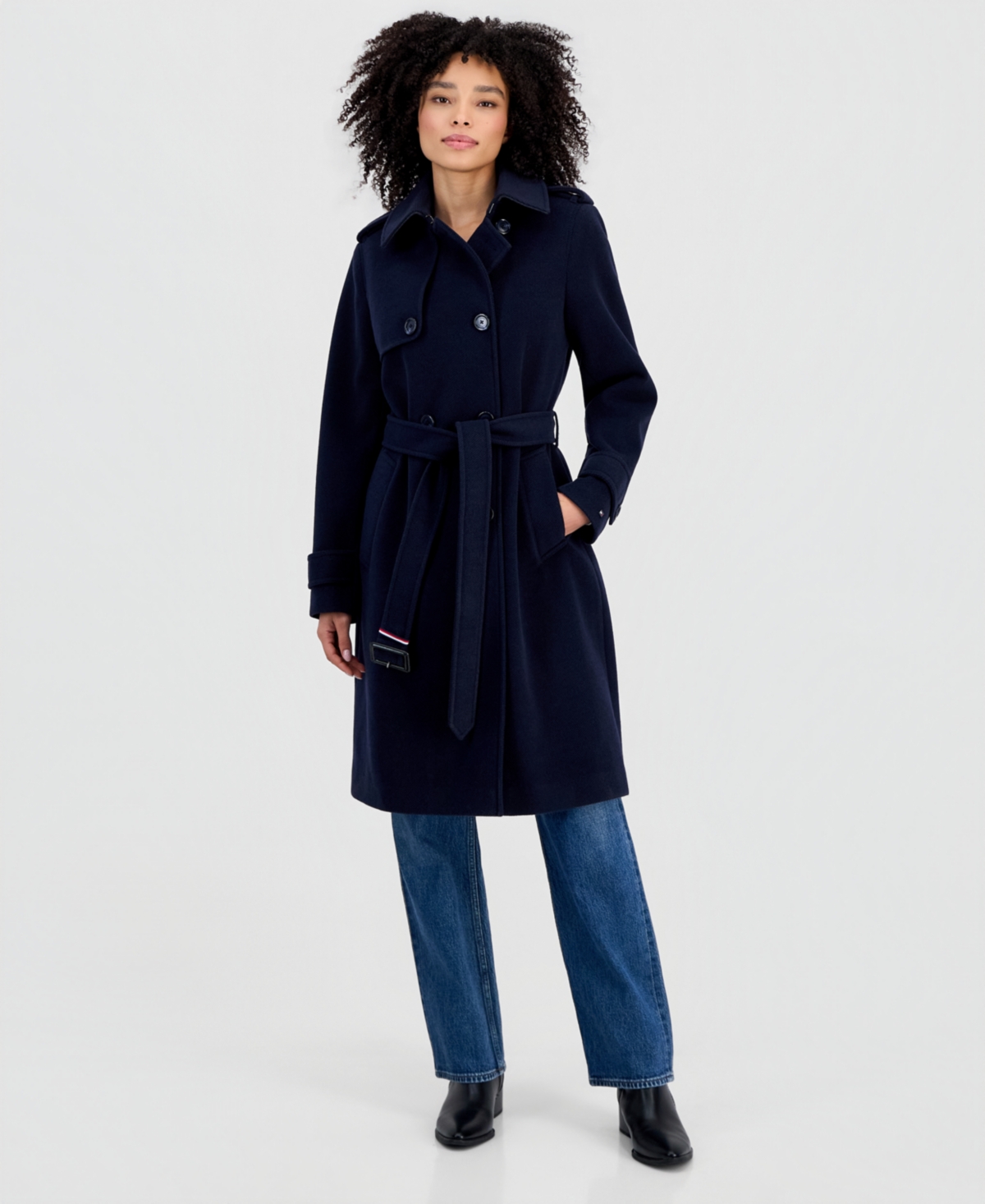 Click here for Tommy Hilfiger Womens Double-Breasted Trench Coat... prices