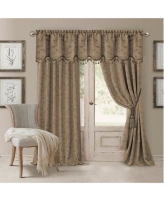 Click here for Mia Jacquard Scroll Blackout Window Curtain Valanc... prices