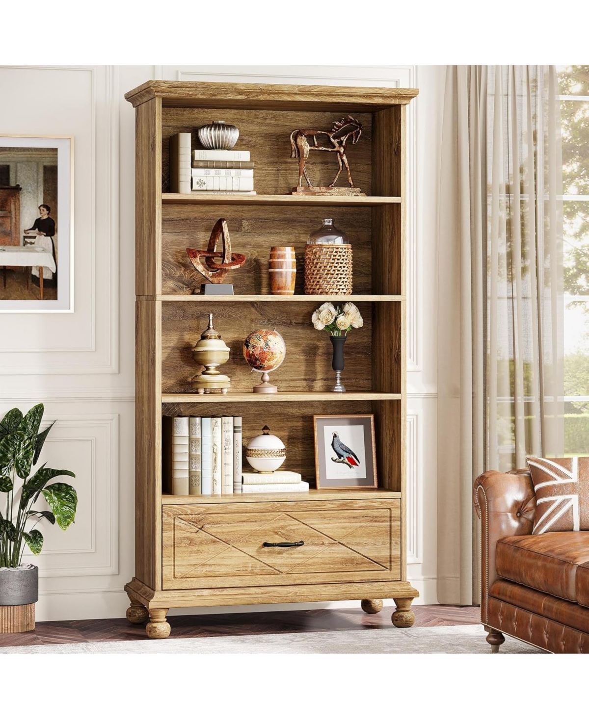 Click here for Tribesigns 6 Shelf Bookcase with Drawer  71 Inches... prices