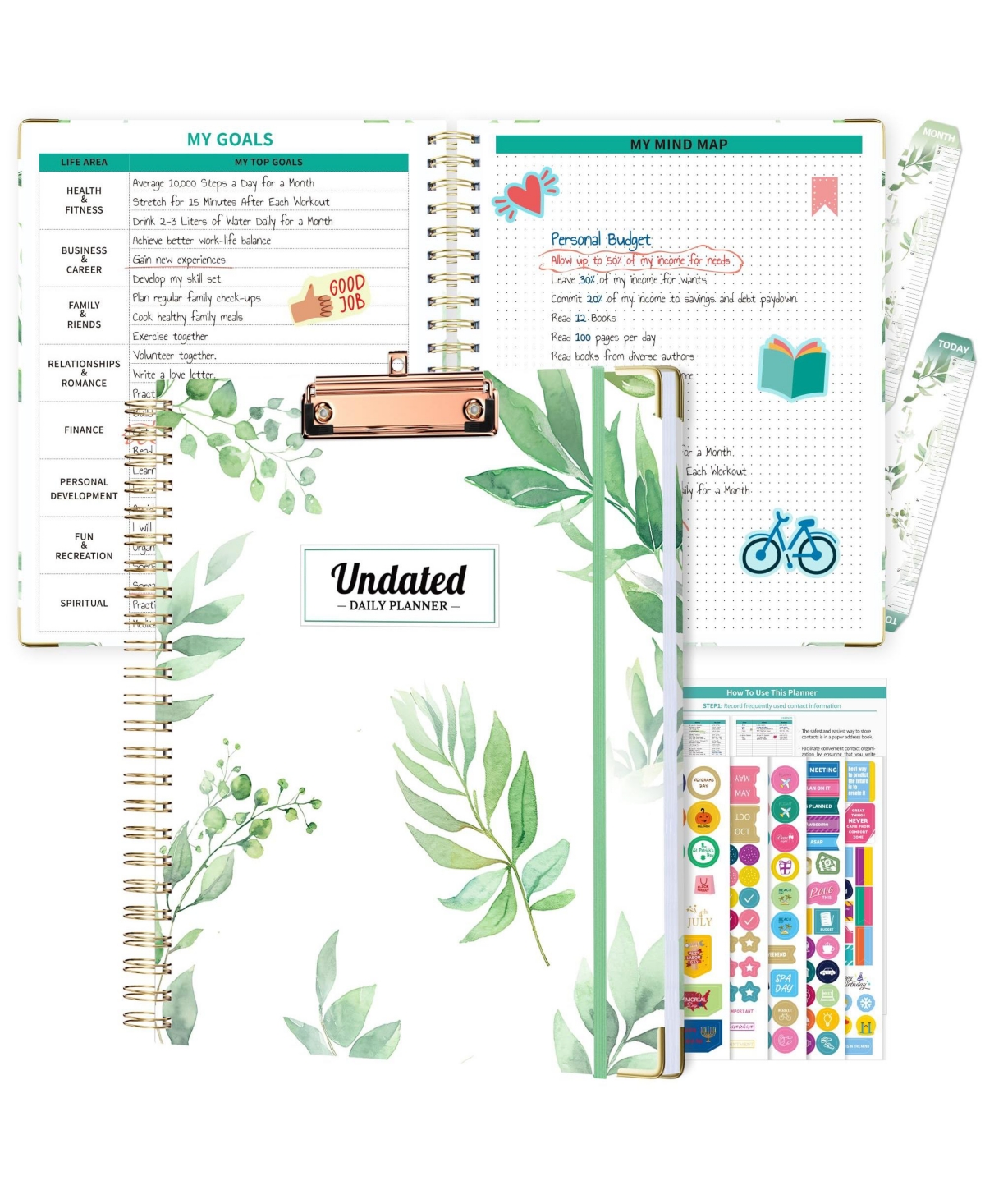 Click here for Gnuadz Spiral Planner Undated Daily Weekly Monthly... prices