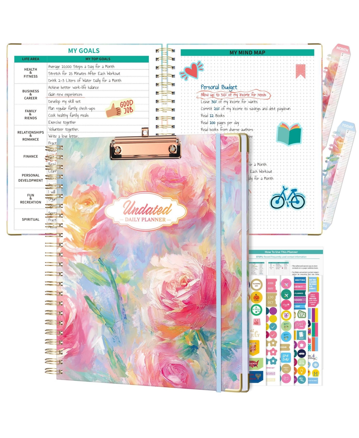 Click here for Gnuadz Spiral Planner Undated Daily Weekly Monthly... prices