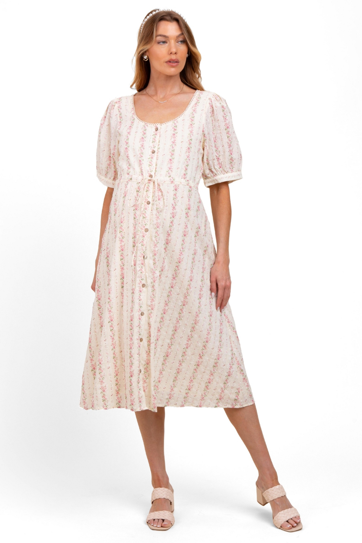 Click here for Pinkblush Maternity Light Blue Swiss Dot Floral Pr... prices