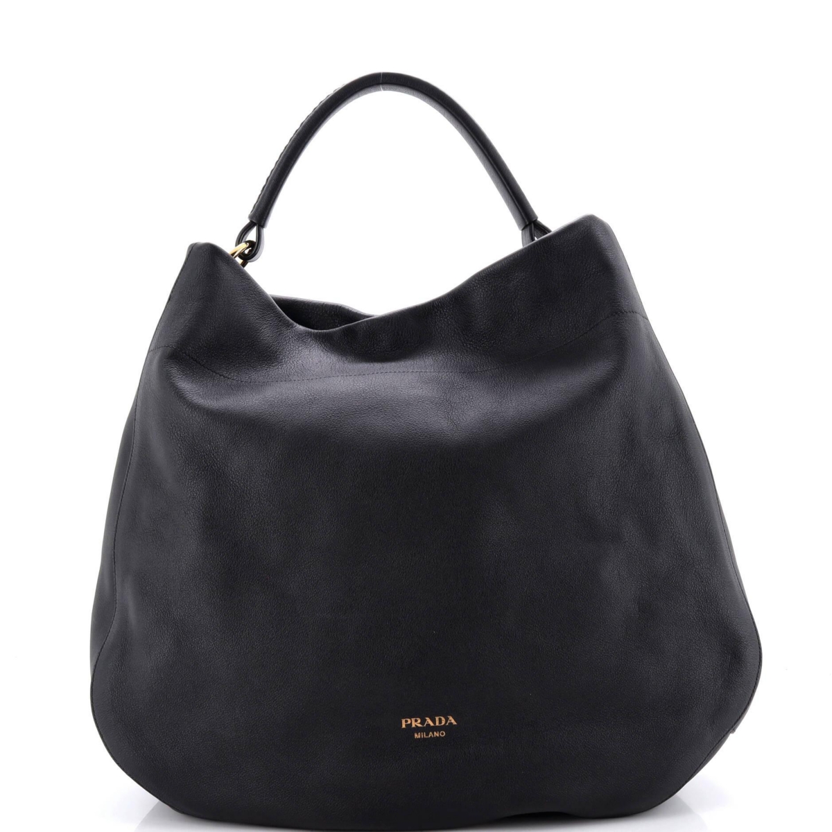Click here for Pre-Owned Prada Large Slouch Hobo Leather - Black prices