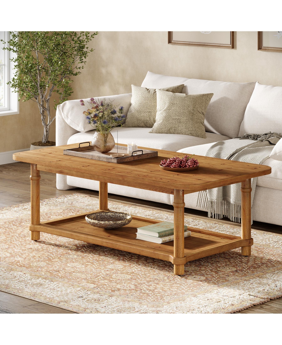 Click here for Tribesigns 47 Rectangle Coffee Table  Solid Wood C... prices