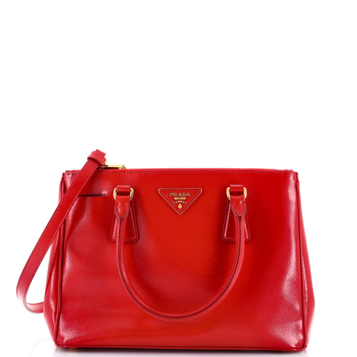 Click here for Pre-Owned Prada Mini Double Zip Lux Tote Vernice S... prices