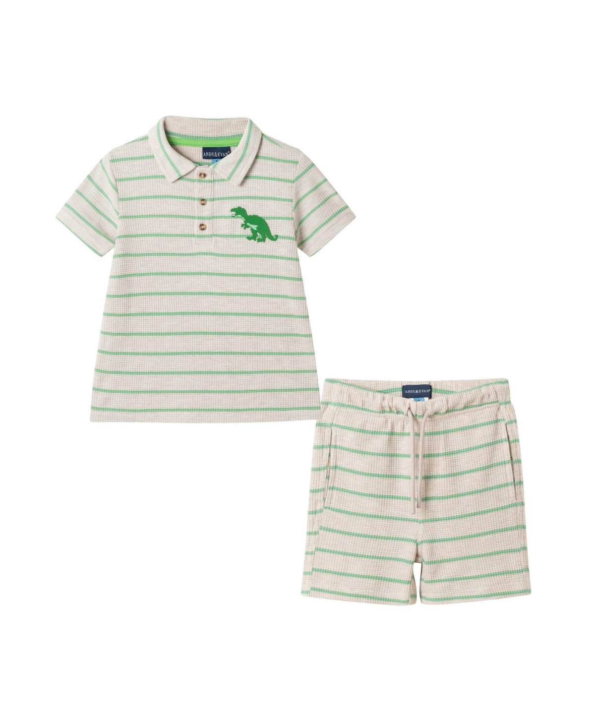 Click here for Andy & Evan Toddler Boys Waffle Polo Set - Oatmeal... prices