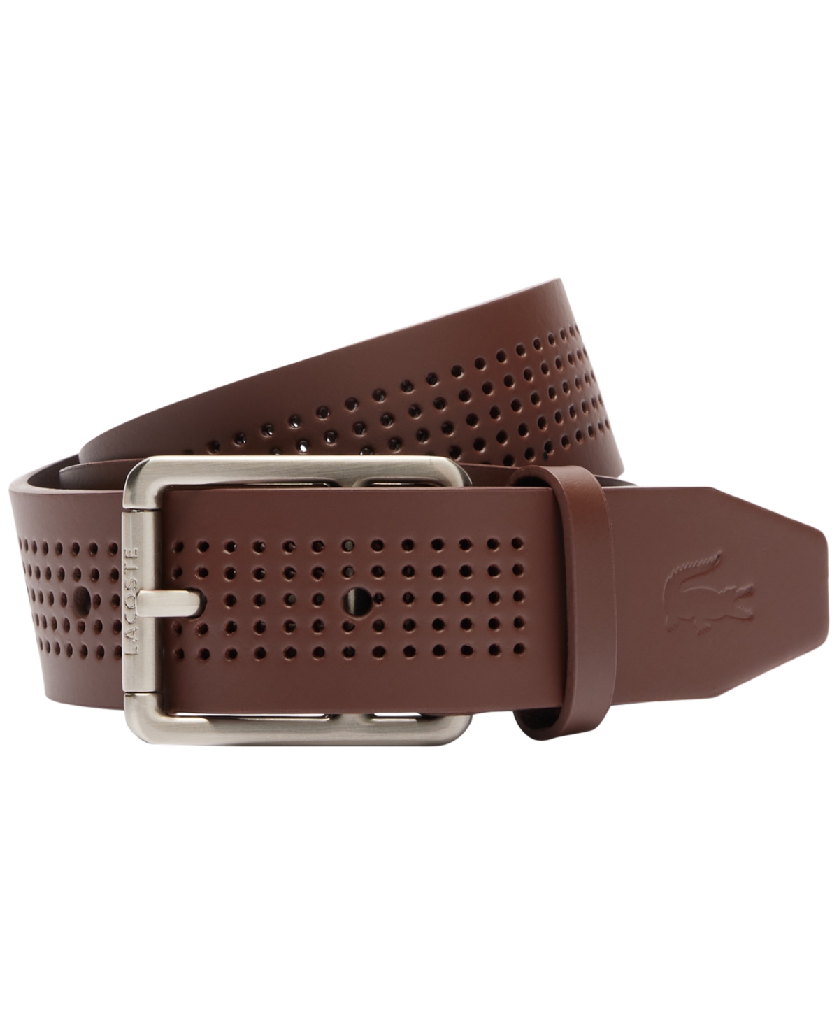 Click here for Lacoste Mens Harness Buckle Perforated Leather Bel... prices