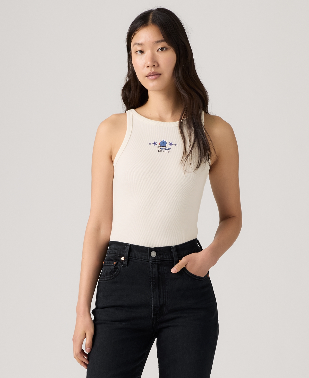 Click here for Levis Womens Graphic Hayes Racer Sleeveless Tank T... prices