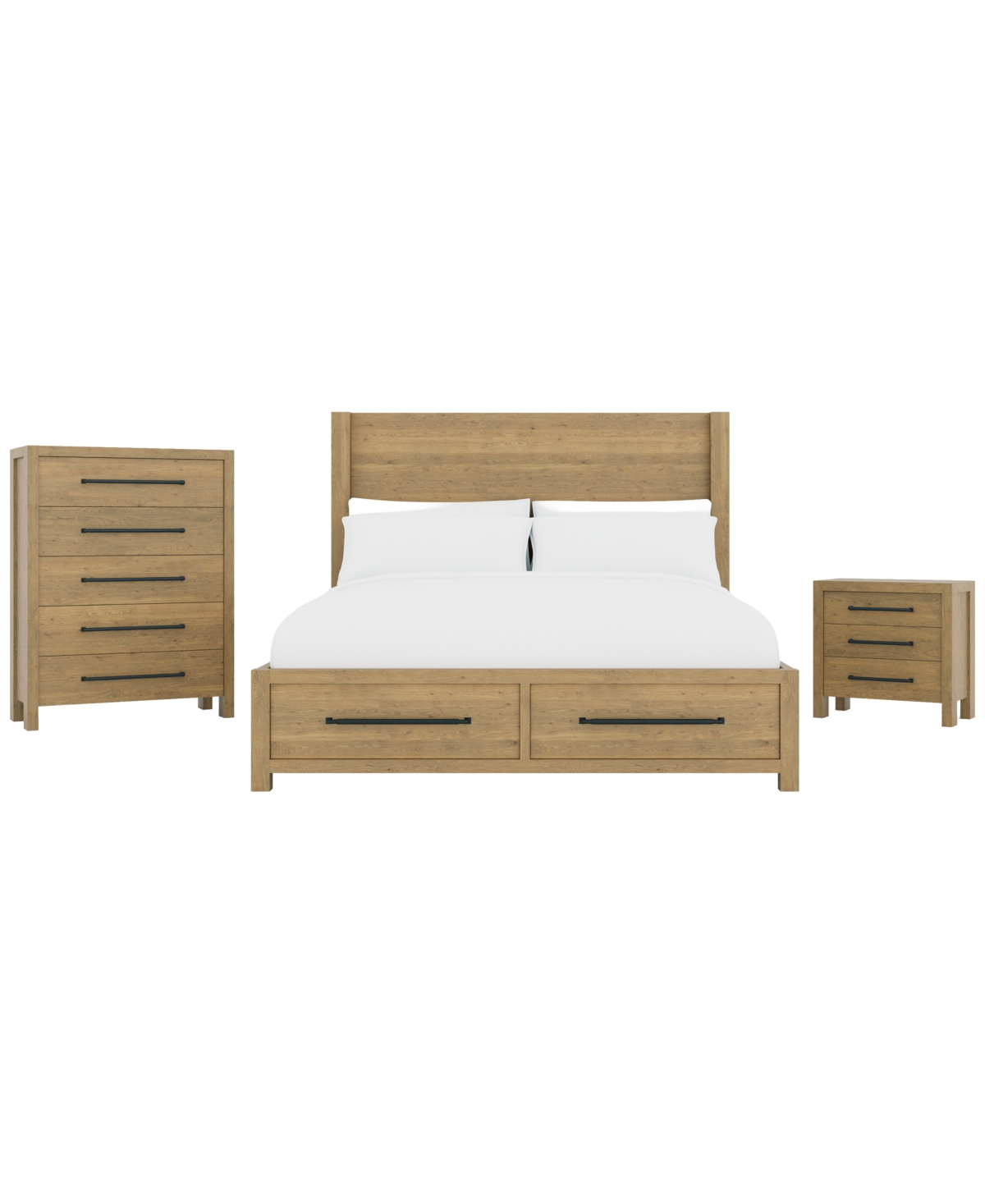 Click here for Davie 3-Pc. King Storage Bedroom Set (Panel Bed  C... prices