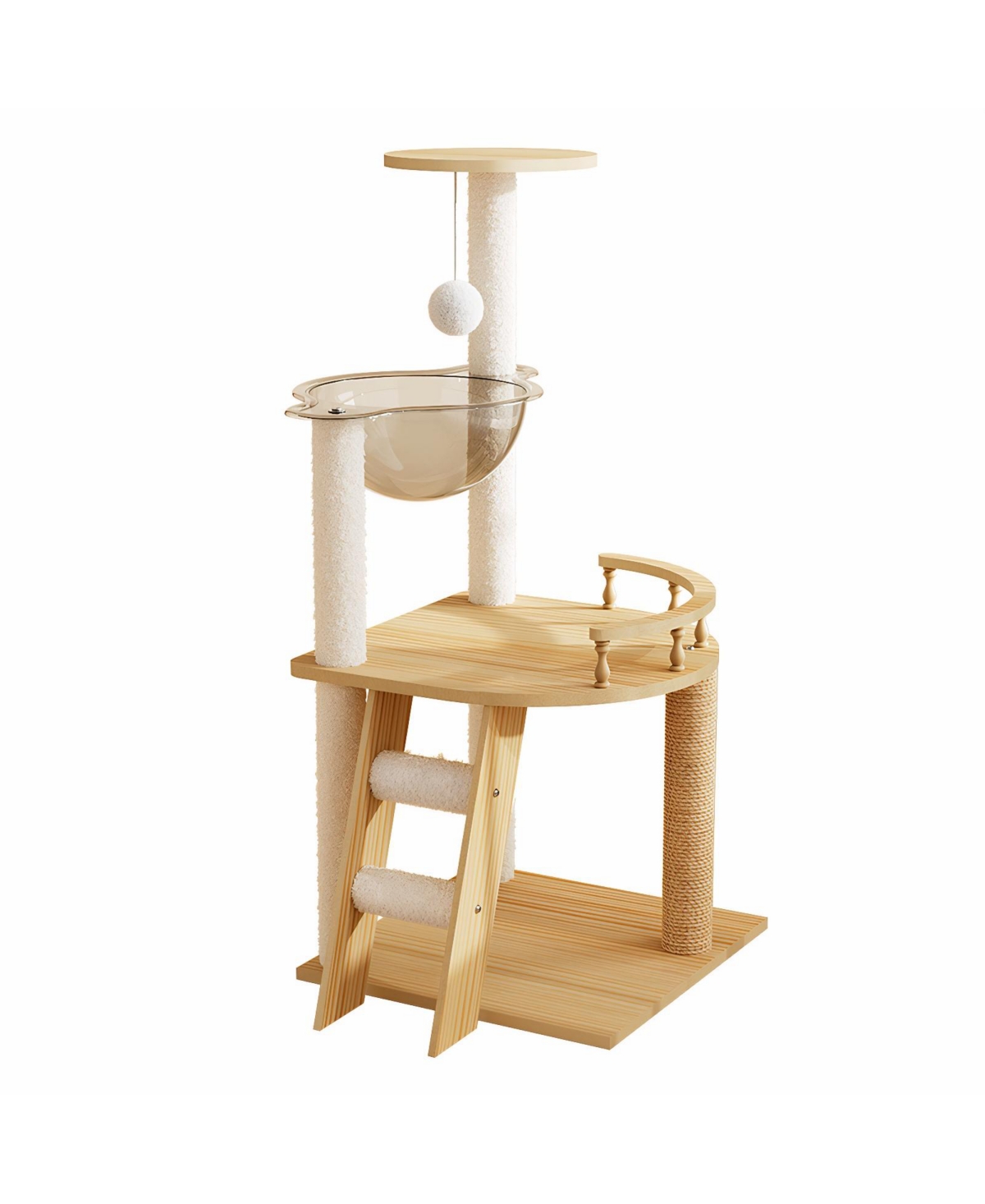 Click here for Cesicia 41.3 Height Wood Cat Tower Cat Tree Tower... prices