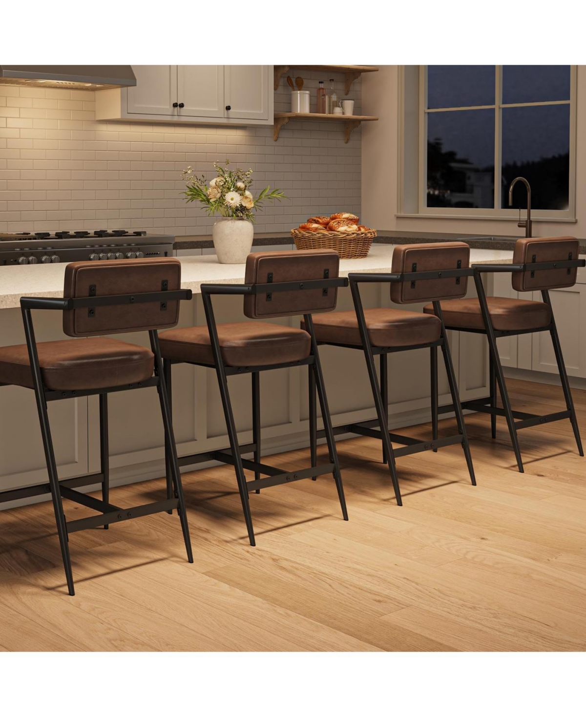 Click here for gaomon Bar Stools Set of 4 with Armrests  Counter... prices